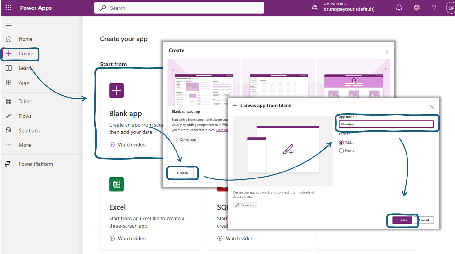 Créer une page PowerApps avec une Table – Bruno Peytour